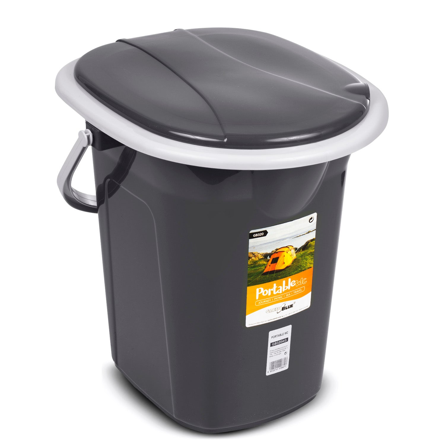 Campingtoilet 19L Mobiele toiletemmer Reistoilet Toiletemmer Toilet Mo ...
